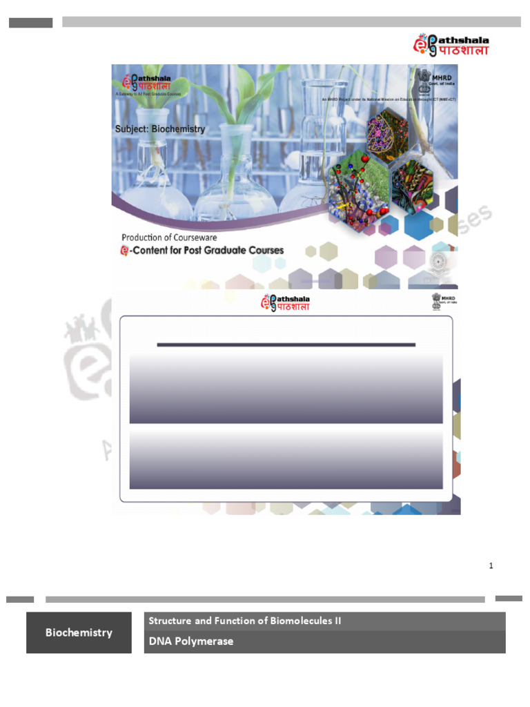 E-Pathshala DNAPolymerase | PDF | Dna Replication | Dna