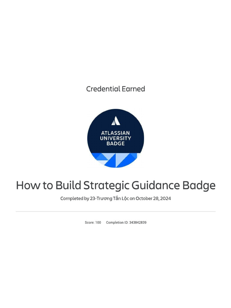 How To Build Strategic Guidance Badge | PDF