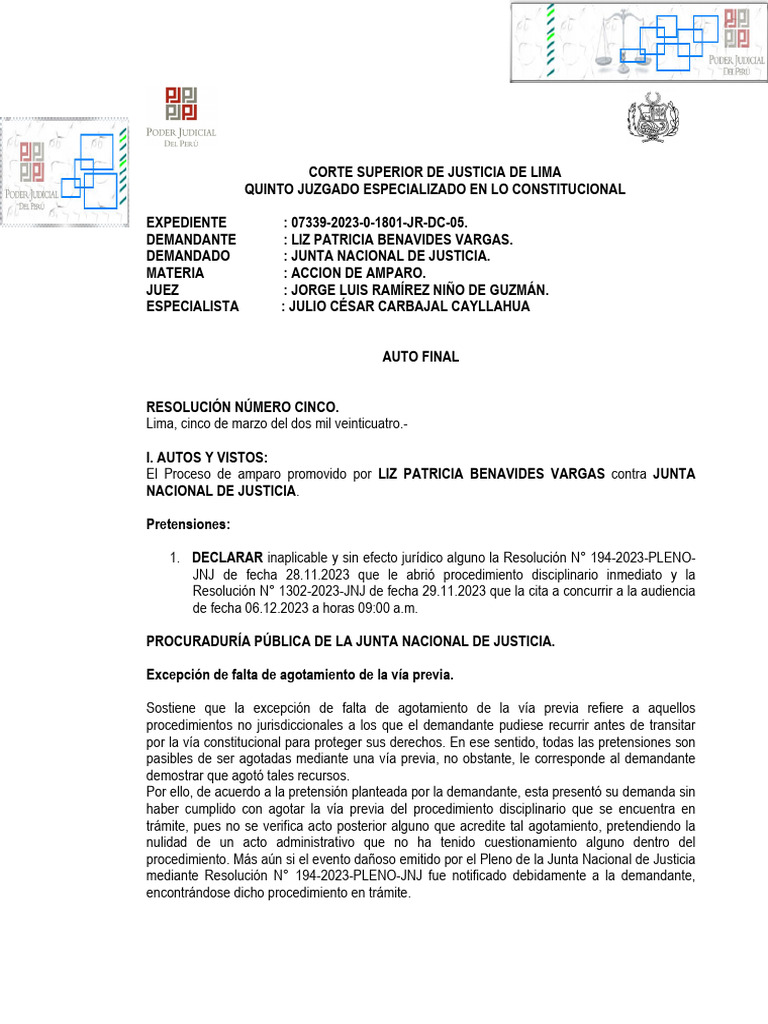 Auto Admisorio | PDF | Ley procesal | Lima