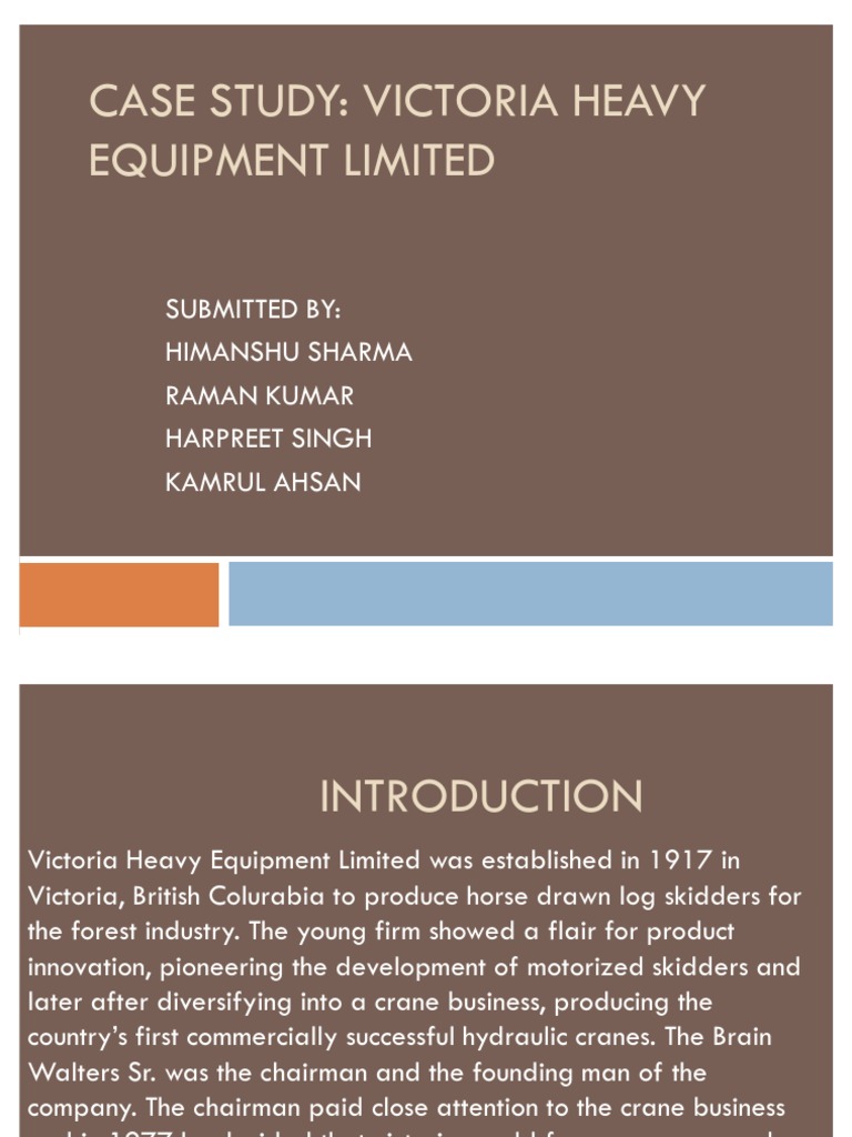 Victoria Heavy Equipment Limited - Case Study | PDF