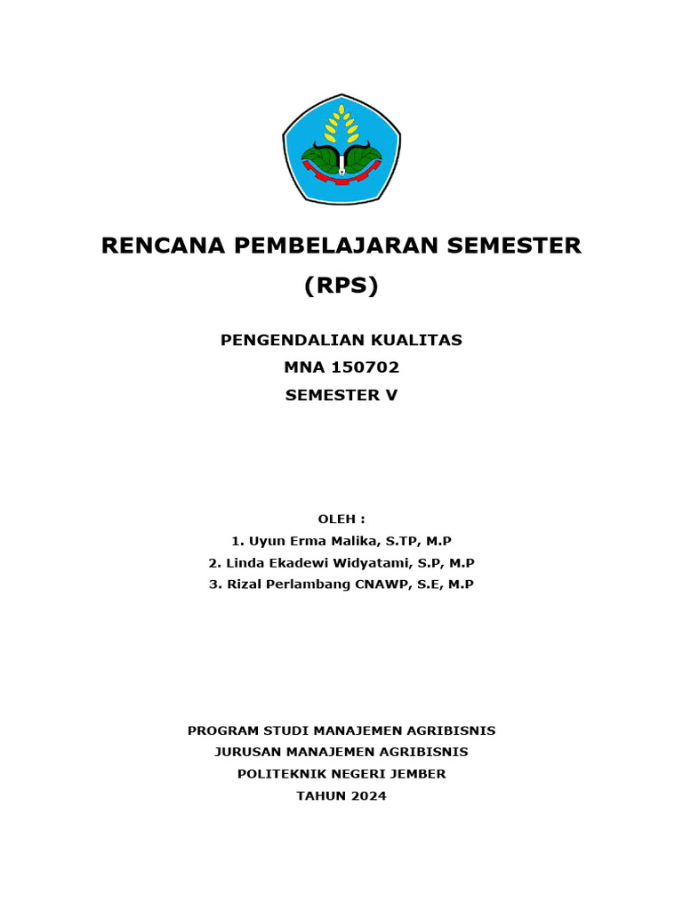 RPS-MNA150702-Pengendalian Kualitas-Rev.3 2024 | PDF