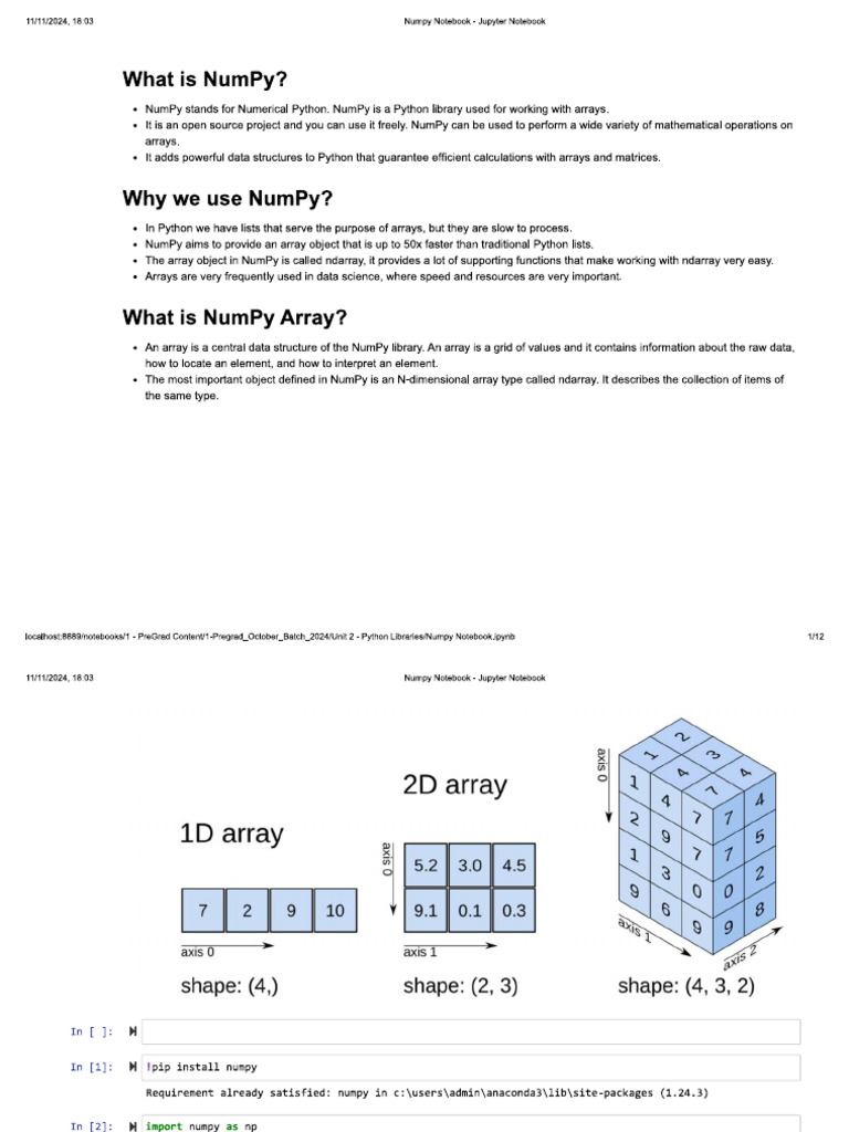 Intro to Numpy | PDF Intro to Numpy | PDF