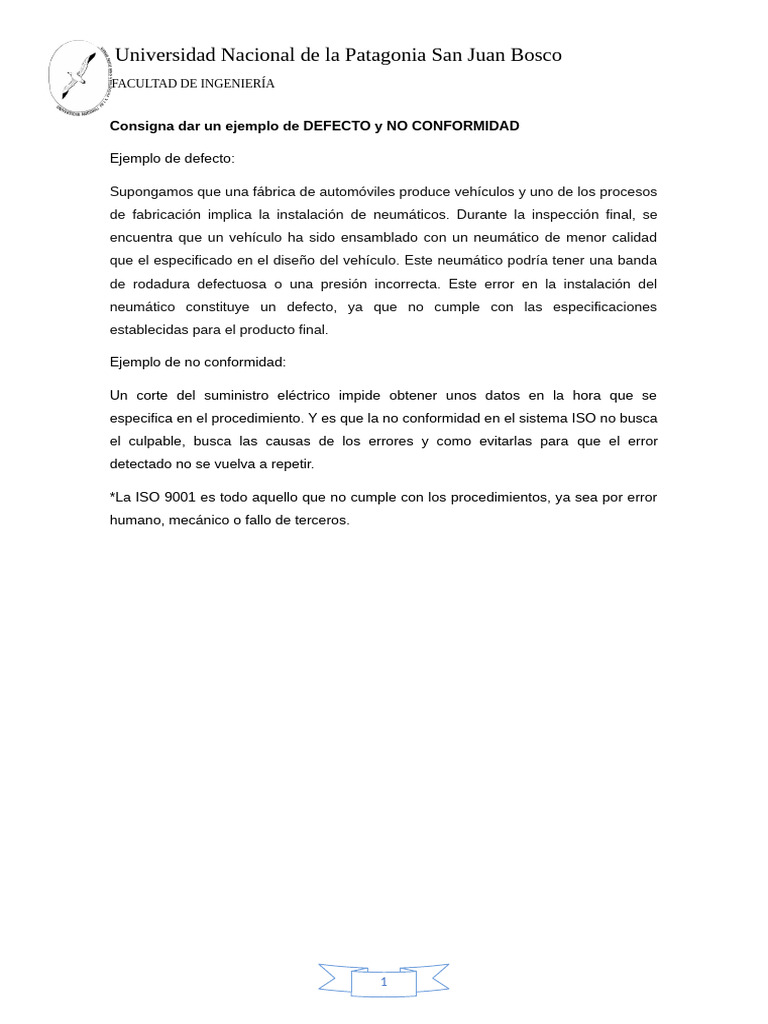 Ejemplos de Defecto y No Conformidad ISO | PDF