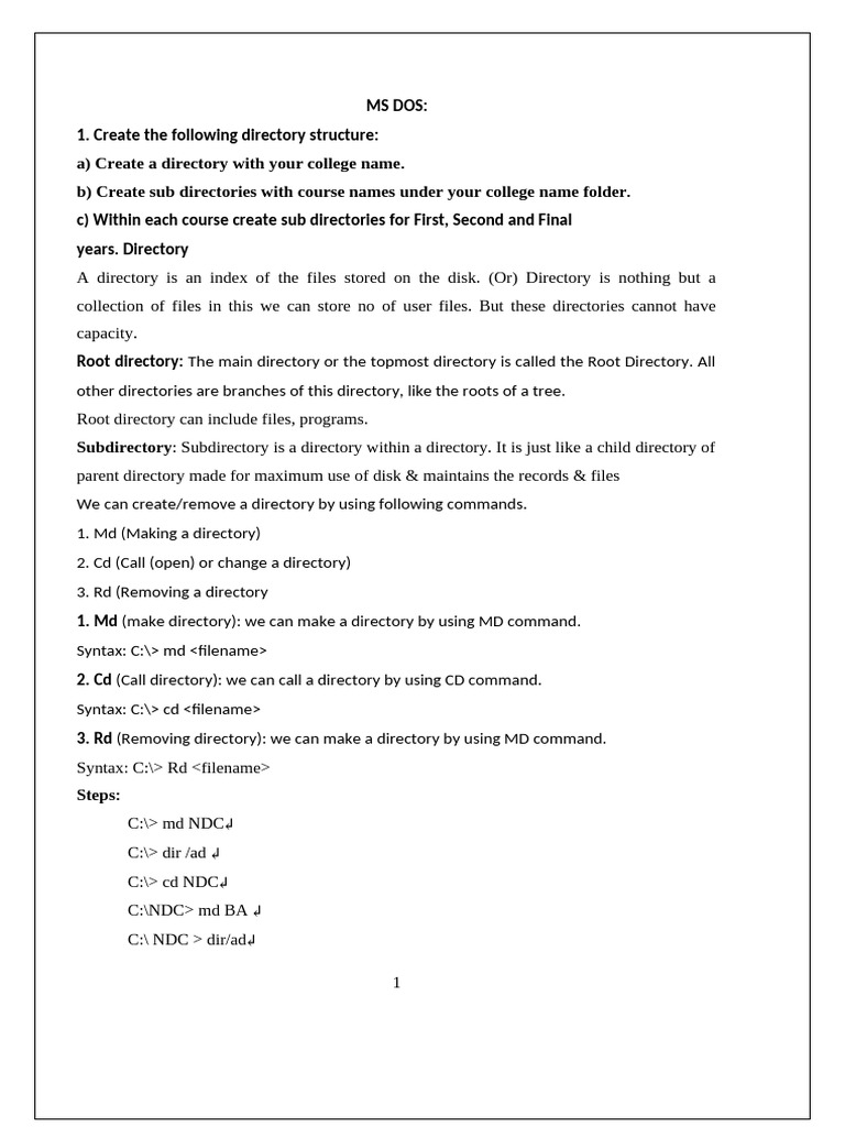 Bcom 1st Sem Fit Lab Record | PDF | Computer File | Directory (Computing)