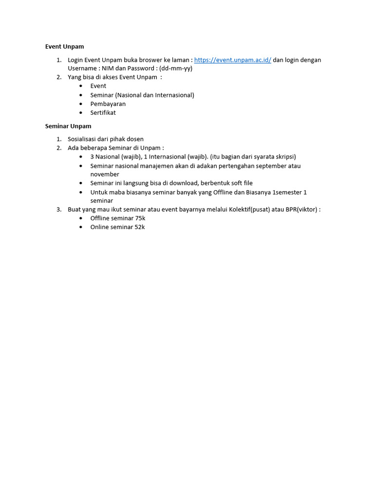 Event Unpam Dan Seminar | PDF | Bisnis | Seni