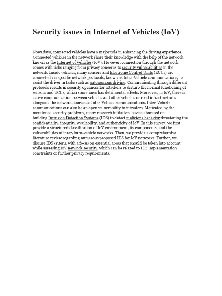 Iov Security 1 | PDF