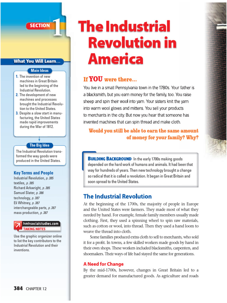 The Industrial Revolution in America | PDF | Industrial Revolution ...