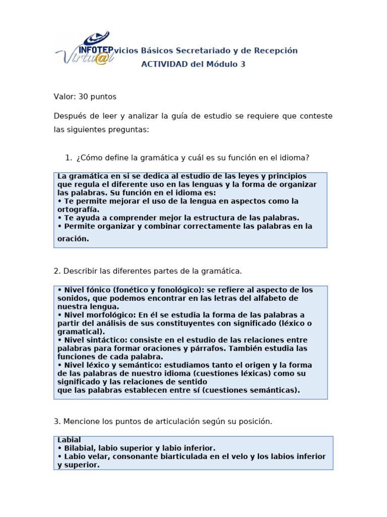 Actividad 1 Del Modulo 3 | PDF | Palabra | Sílaba