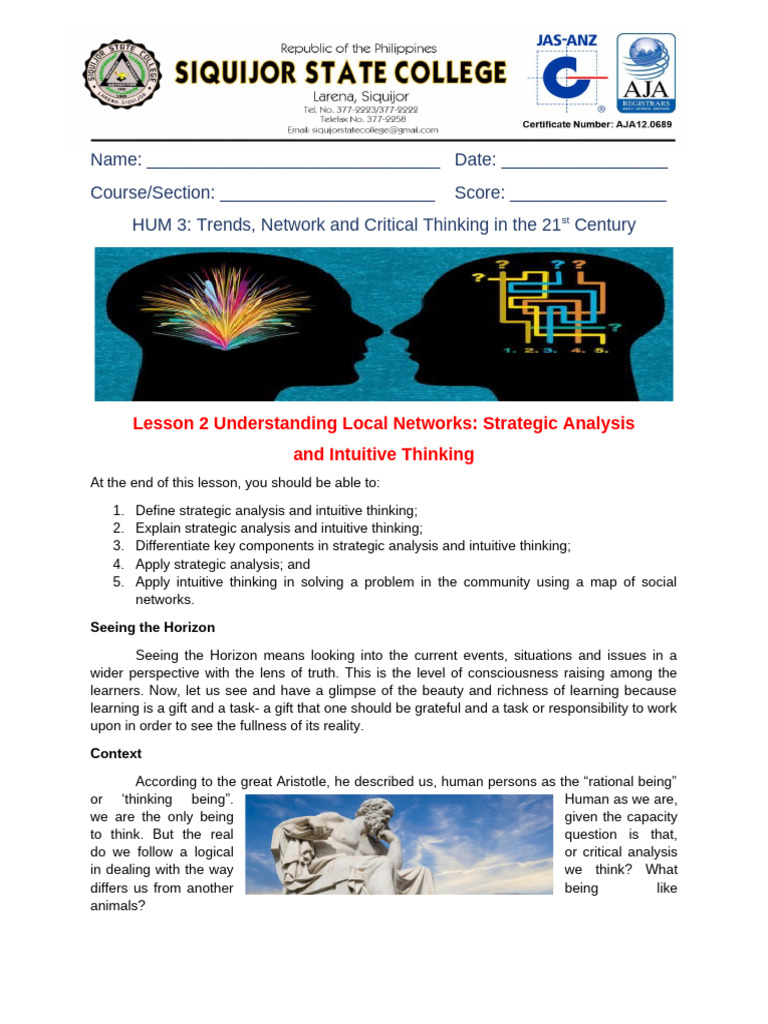 Strategic Analysis vs. Intuitive Thinking | PDF | Thought | Decision Making