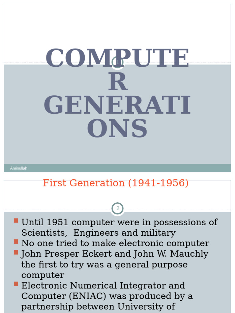 Computer Generations | PDF | Integrated Circuit | Personal Computers