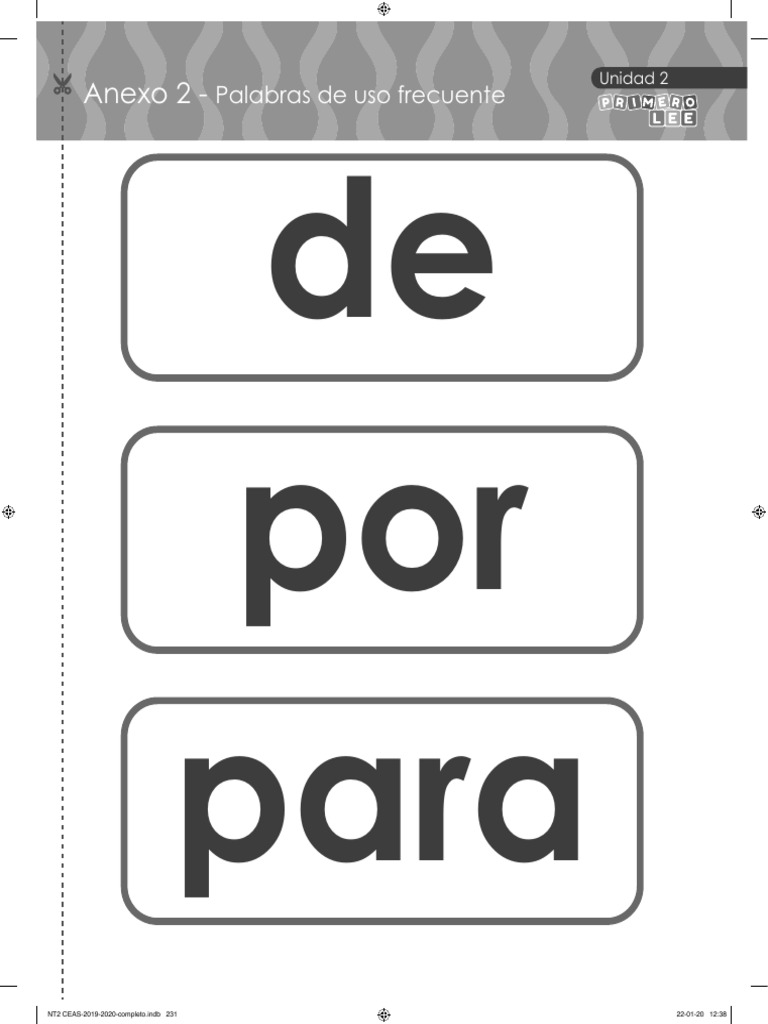 Palabras de Uso Frecuente NT2 | PDF