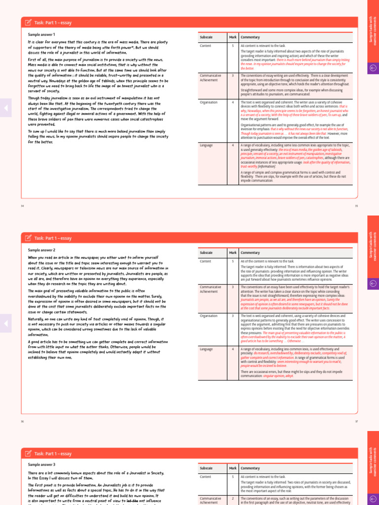 C1 Essay Marked Examples | PDF | Journalism | Information