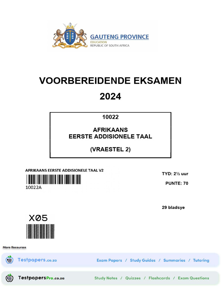 GR 12 Afrikaans P2 (FAL) 2024 Question Paper-2 | PDF