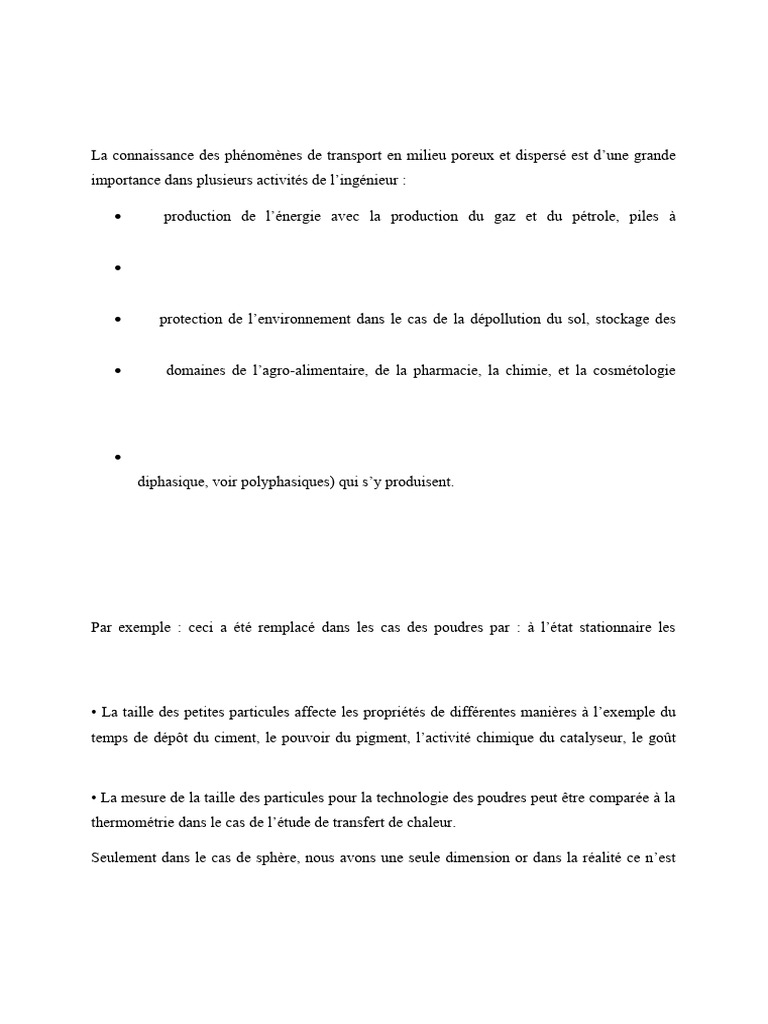 Caractérisation des milieux poreux et dispersés | PDF | Chimie | Porosité