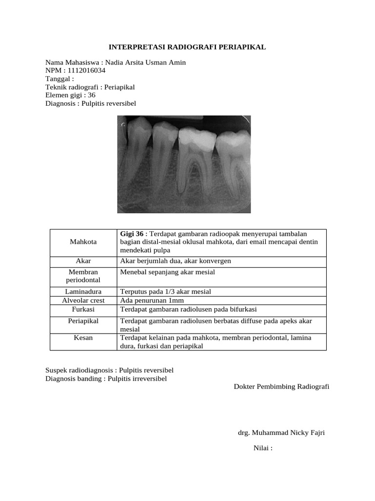 Interpretasi Periapikal Dok Erry Salinan Salinan | PDF | Sains & Matematika