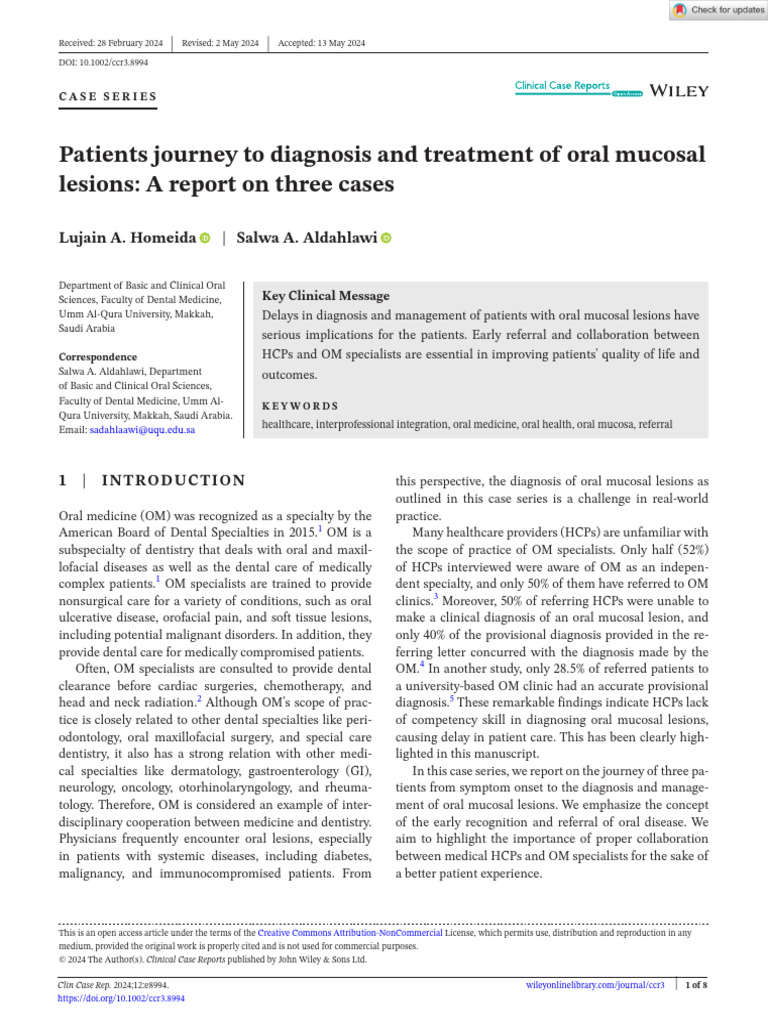Clinical Case Reports - 2024 - Homeida - Patients Journey To Diagnosis ...