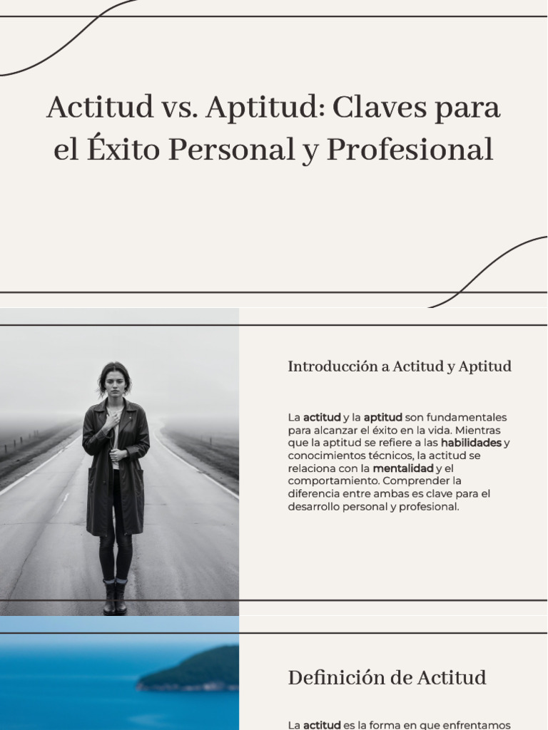 Slidesgo Actitud Vs Aptitud Claves para El Exito Personal y Profesional 20241016164205KMT5 | PDF ...