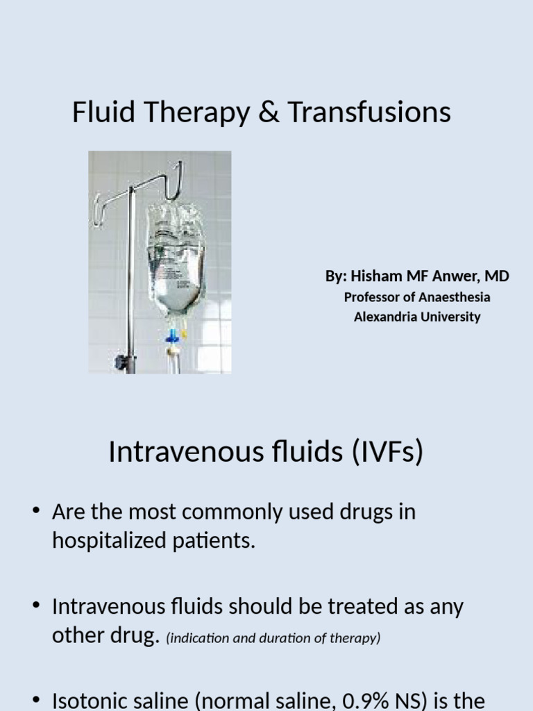 Fluid Therapy and Transfusion Guidelines | PDF | Blood Transfusion ...