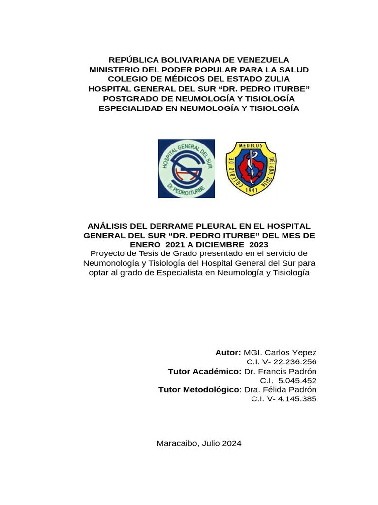 Análisis del Derrame Pleural 2021-2023 | PDF | Cáncer | Enfermedades y ...