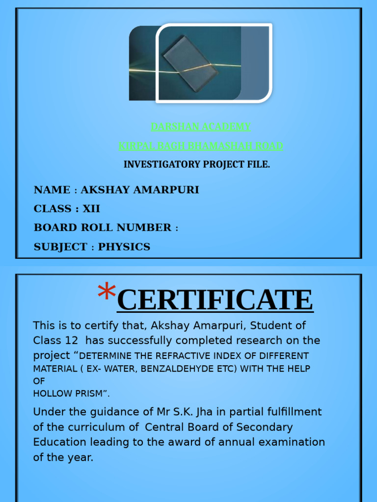 CMSB 12 PHYSICS Project 1-1 | PDF | Electrodynamics | Electromagnetic Radiation