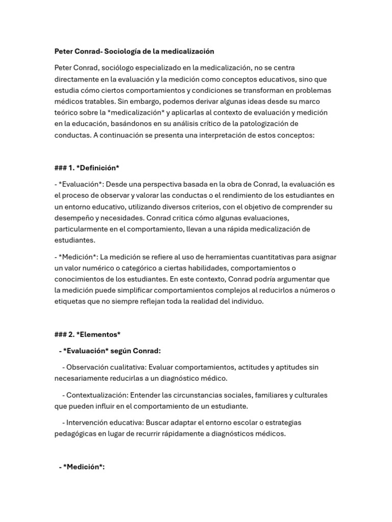 Peter Conrad | PDF | Evaluación | Comportamiento