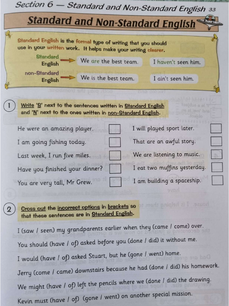 Standard and Non Standard English | PDF