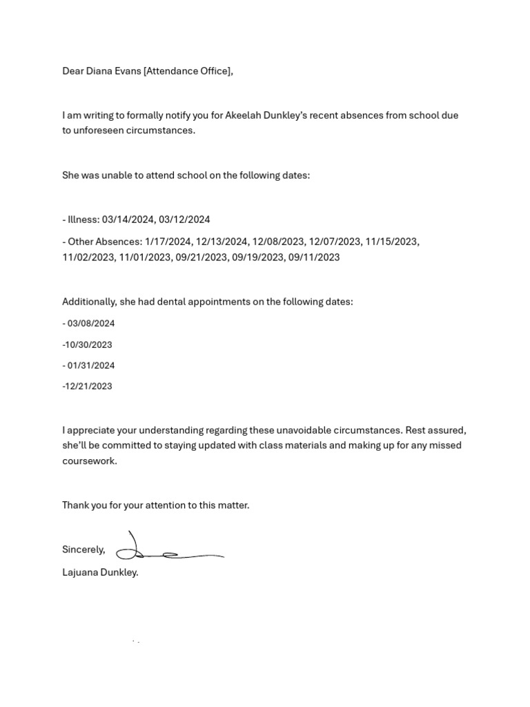 Attendance Note | PDF