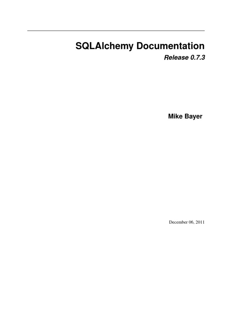 Sqlalchemy 0 7 3 | PDF | Inheritance (Object Oriented Programming ...