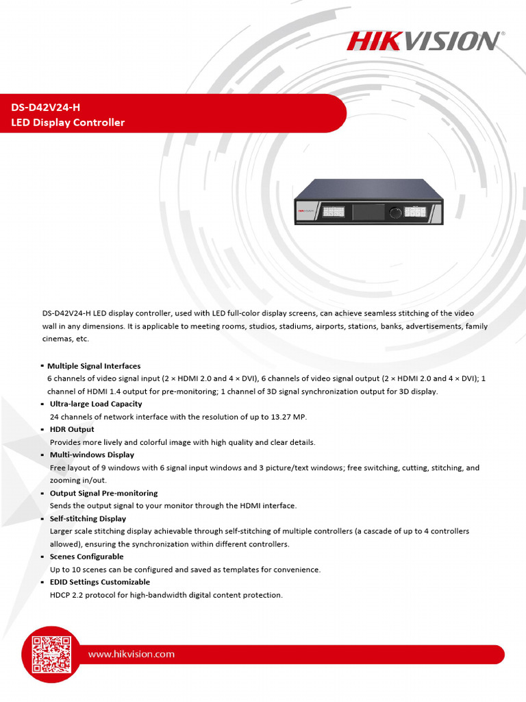 Datasheet+of+DS-D42V24-H LED+Display+Controller 20210707 | PDF | Hdmi ...