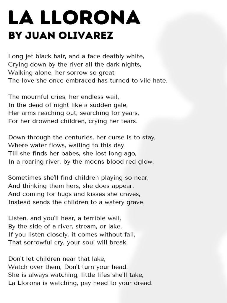 La Llorona Poem | PDF | Poetry