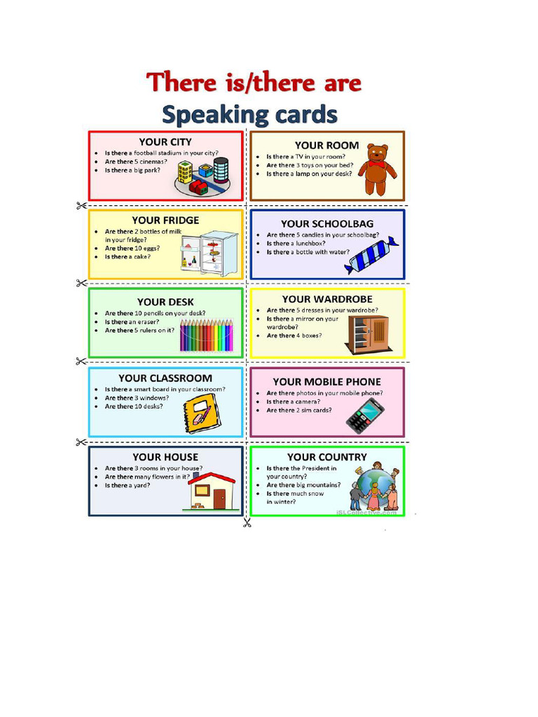 There Is, Are Speaking Cards | PDF