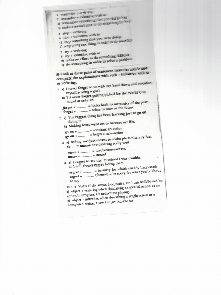 Verb Patterns 1 | PDF