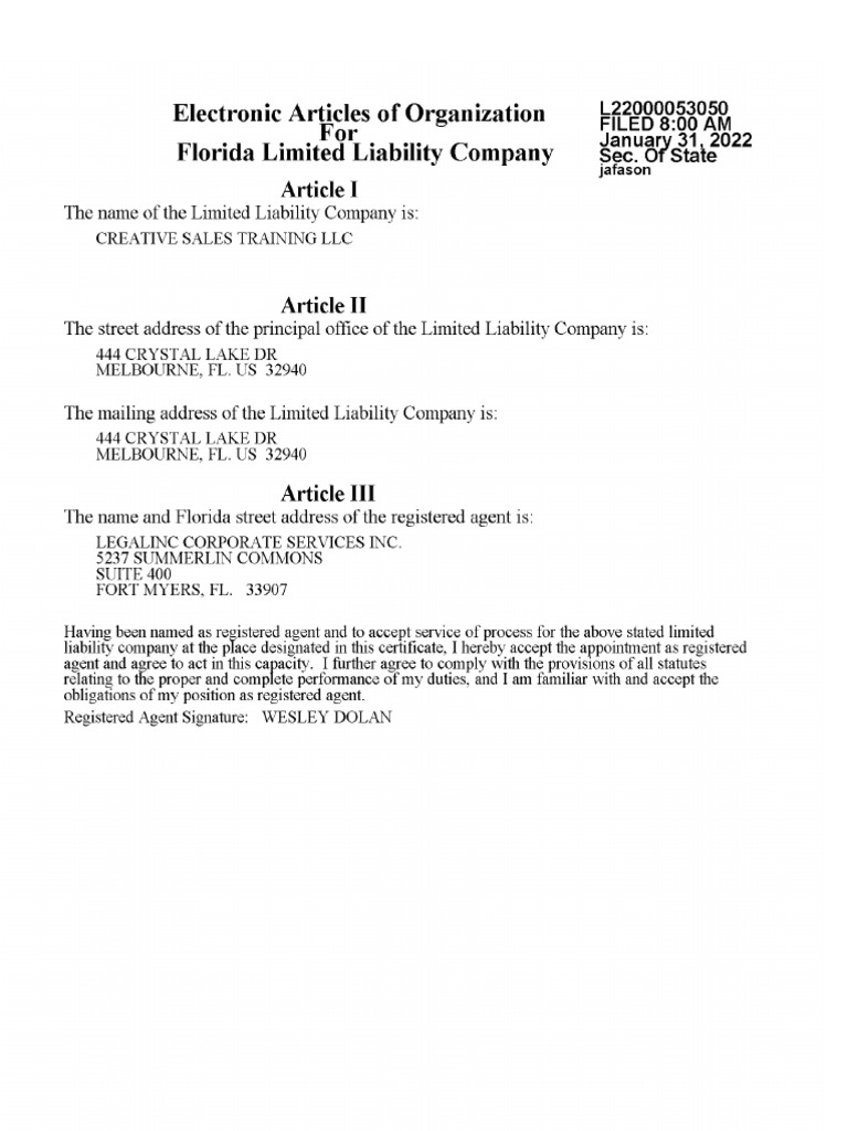 Creative Sales Training LLC | PDF