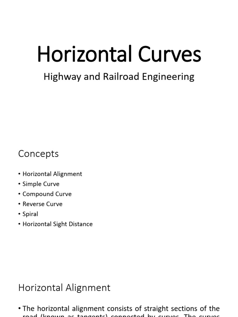 HRE-Lec02-Horizontal-Curve | PDF | Angle | Tangent