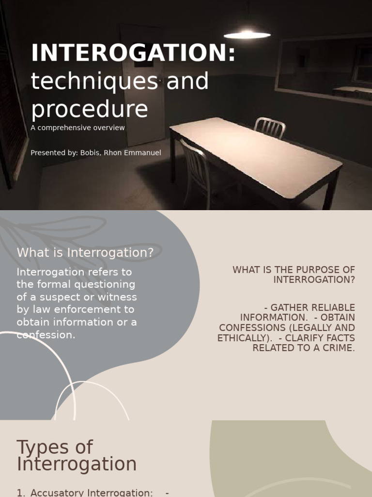 Interrogation (Techniques and Procedures) | PDF | Interrogation ...