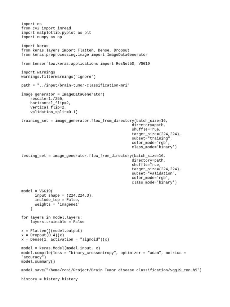 Brain Tumor Mri Using vgg19 Resnet50 Capstone | PDF | Computational Neuroscience | Artificial ...