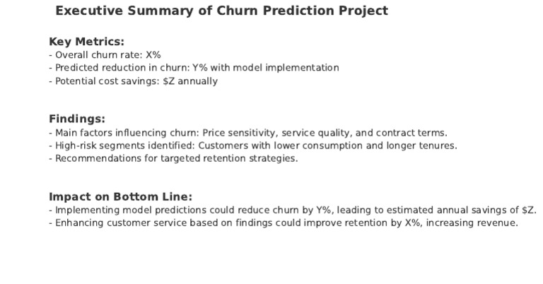 Churn Prediction Summary | PDF