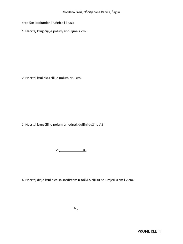 NL Srediste I Polumjer Kruznice I Kruga | PDF