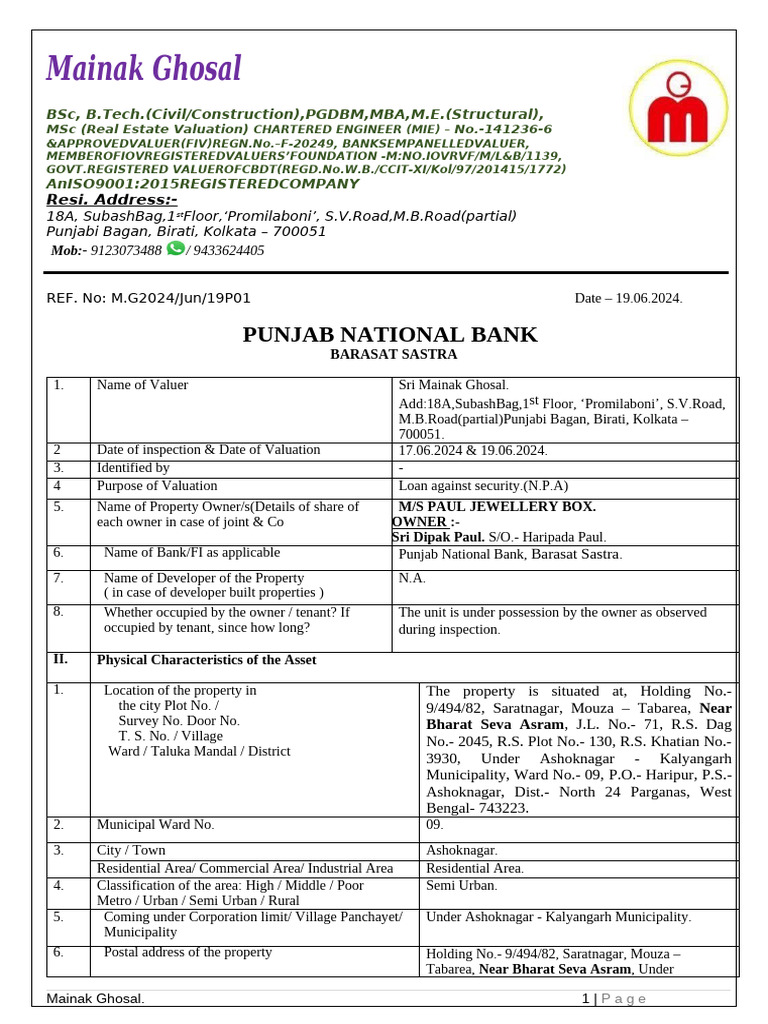 Dipak Paul - Paul Jewellery Box - Complete Building G+1 - (NPA) - 1 | PDF | Real Estate ...