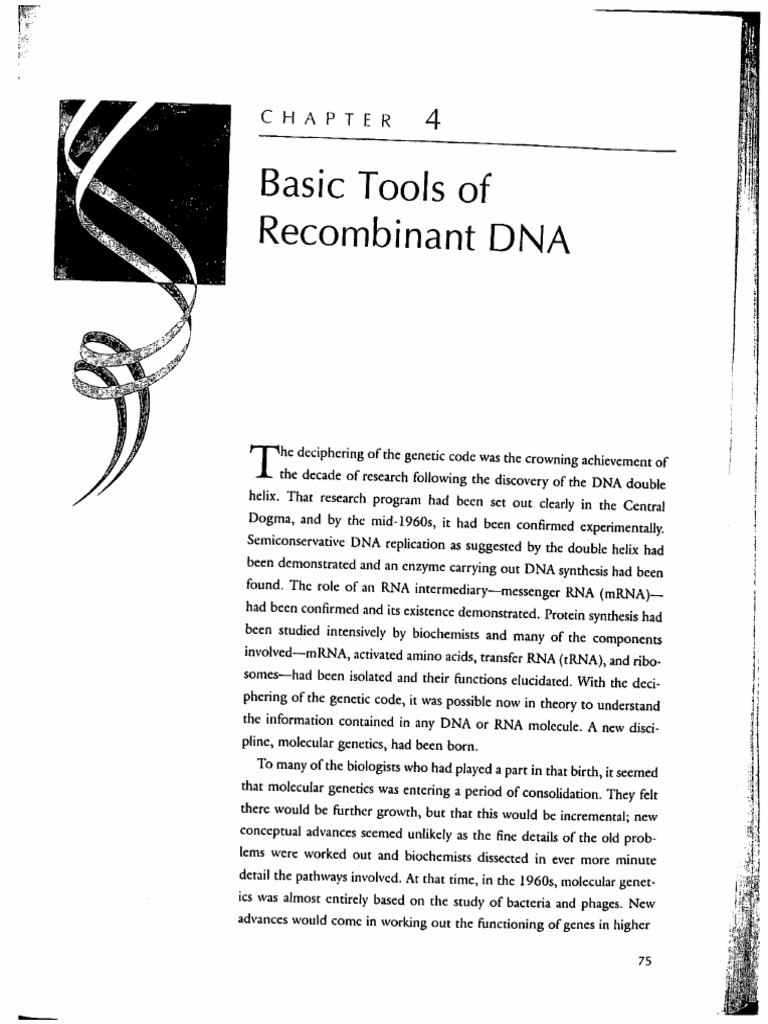 Basic Tools of Recombinant DNA | PDF
