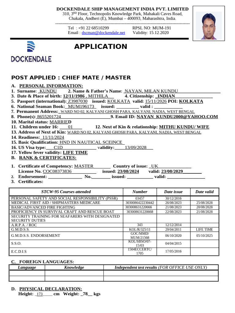 DOCKENDALE APPL FORM NEW (1) (AutoRecovered) | PDF | Government And ...