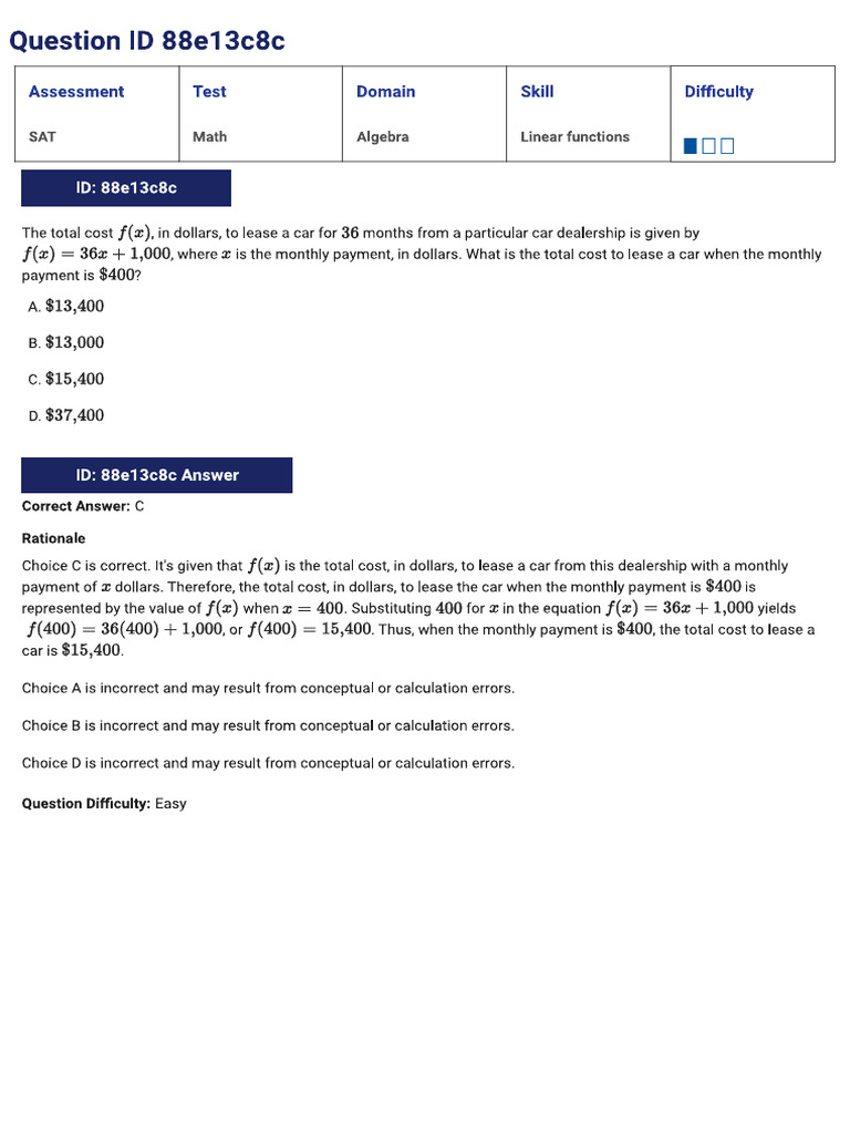 Algebra Easy Answers | PDF