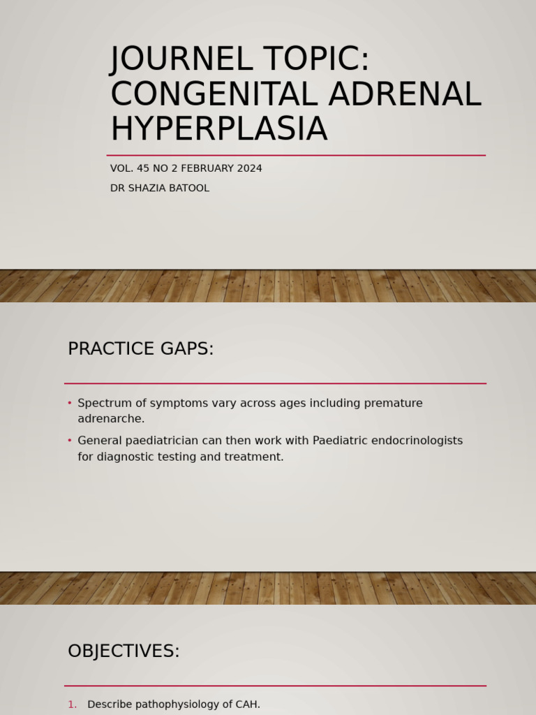 Journel CAH, Diagnosis and Management . | PDF | Adrenal Gland | Cortisol