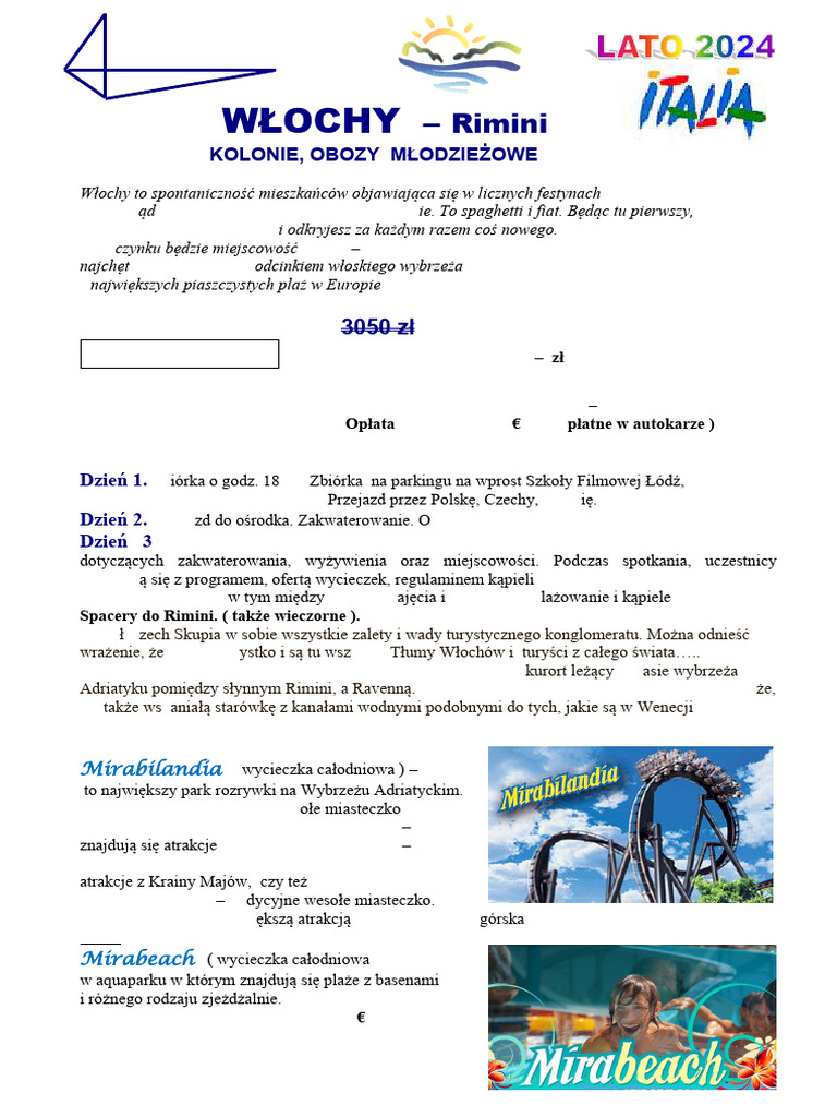 Włochy 2024 Rimini Sp.139 | PDF