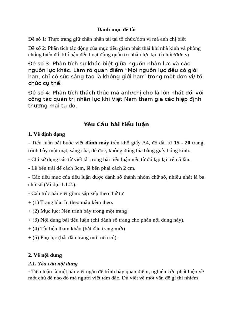 Tiểu luận QTNL nâng cao | PDF