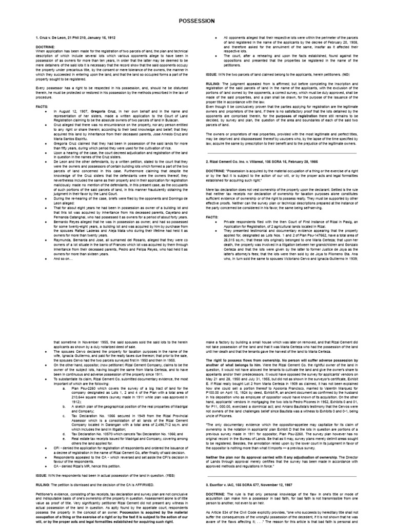 Property Case Digests 7 | PDF | Lawsuit | Complaint