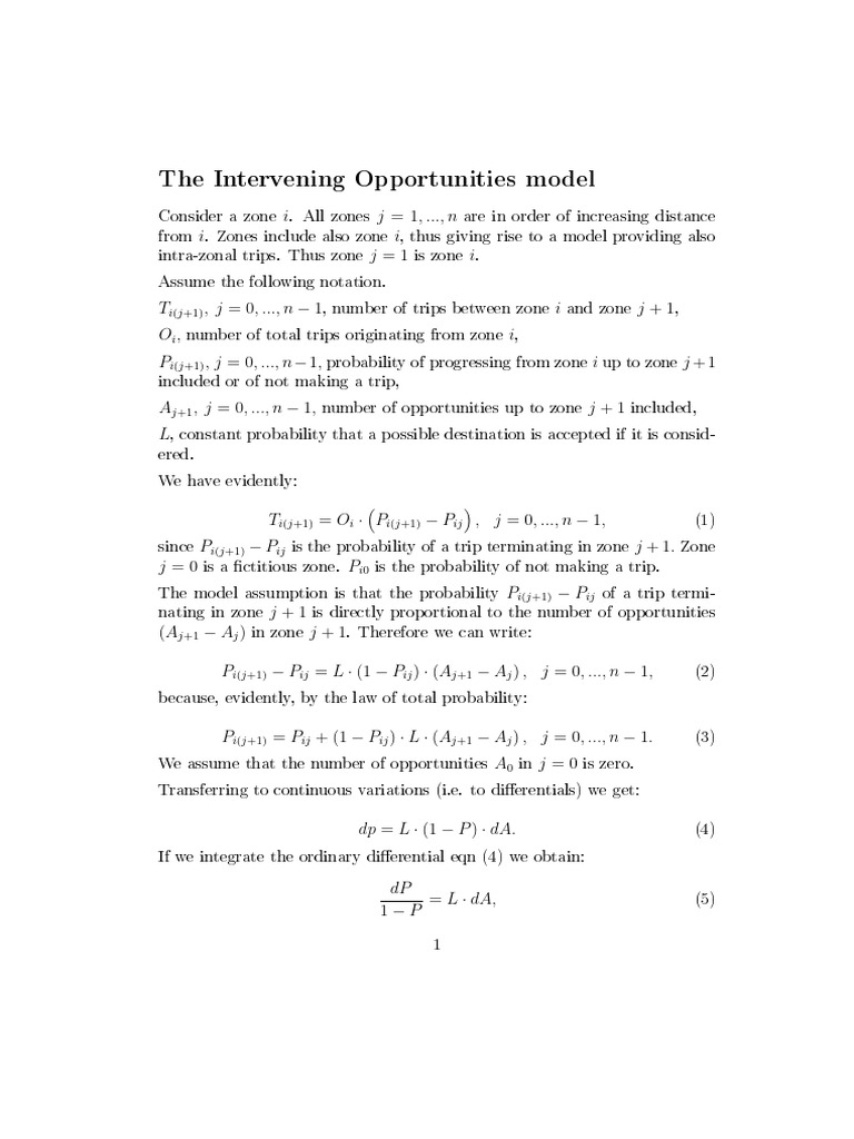 Intervening Opportunities Model Explained | PDF | Applied Mathematics ...