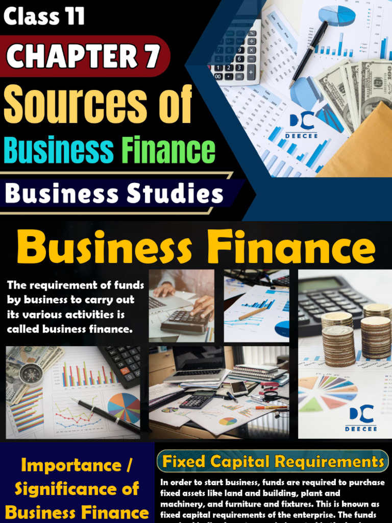 Sources of Business Finance Class Notes | PDF | Equity (Finance ...