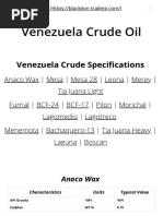 Crude Oil Specifications | PDF | Viscosity | Petroleum Industry