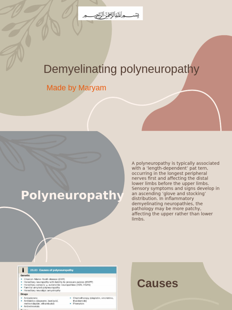 Demyelinating Polyneuropathy, Made BR Maryam | PDF | Science & Mathematics
